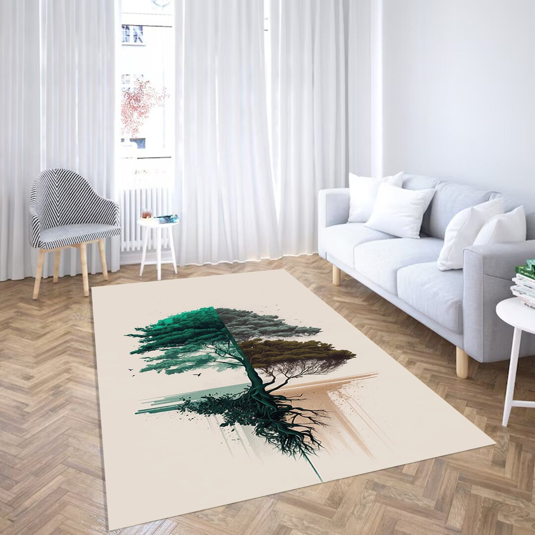 Life Tree Rug,the Tree of Life Rug,tree of Life Decor,living Room Rug ...
