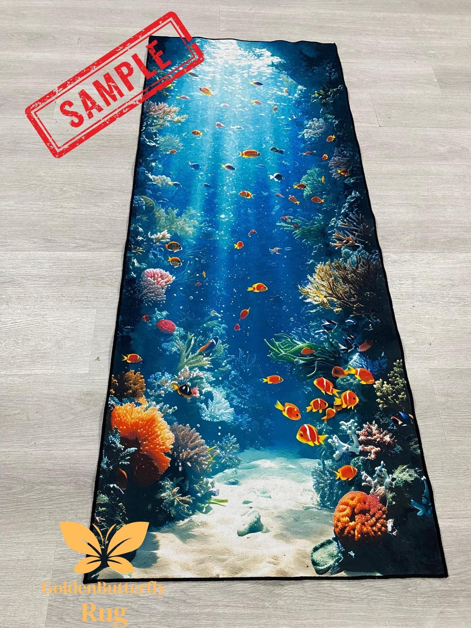 Ocean Rug, Fish Rug, Tropical Fish Rug, Underwater Fish View Rugs, Gift ...