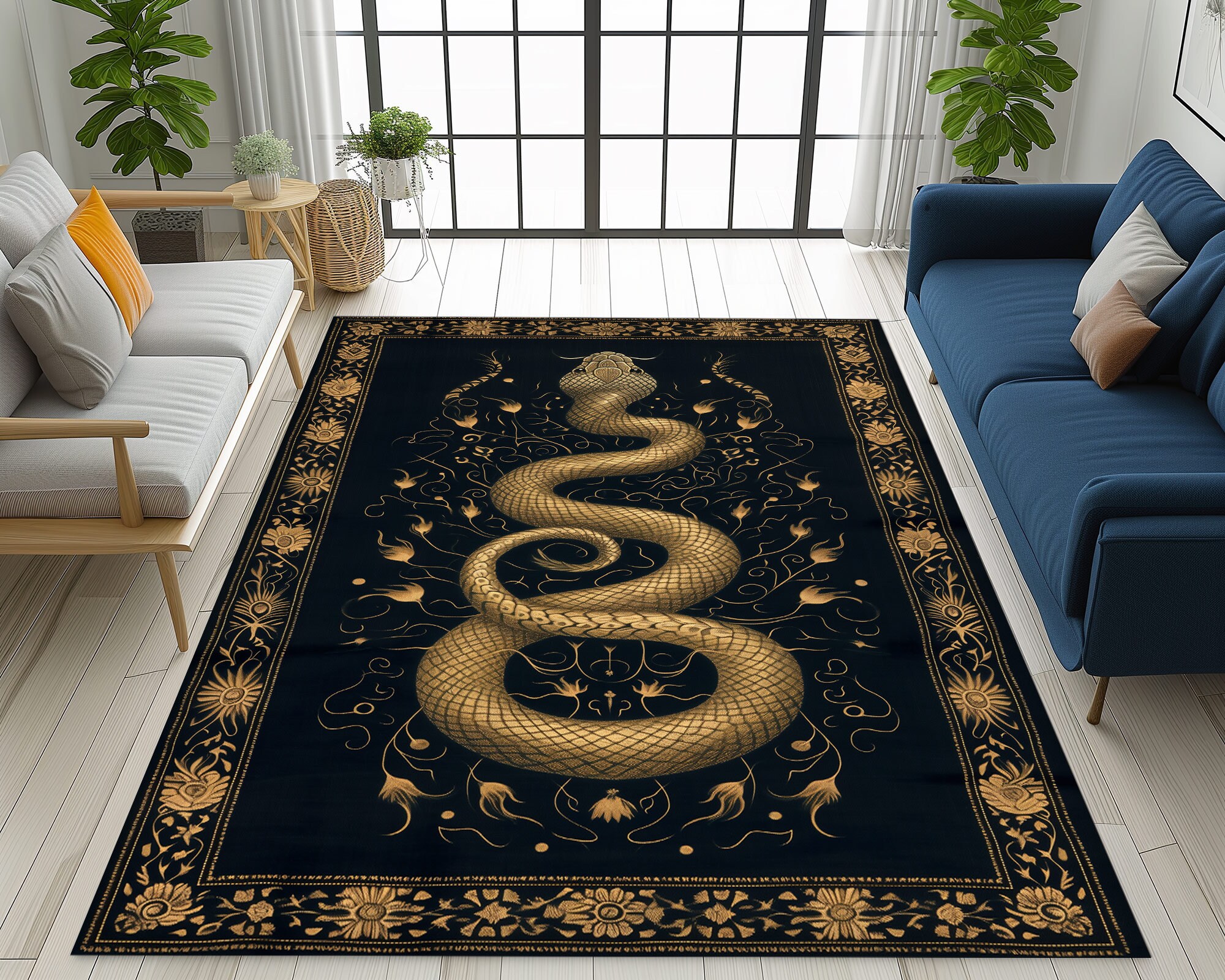 Snake Pattern Rug, Snake Design Rug, Legend Snake Rug, Living Room Rug ...