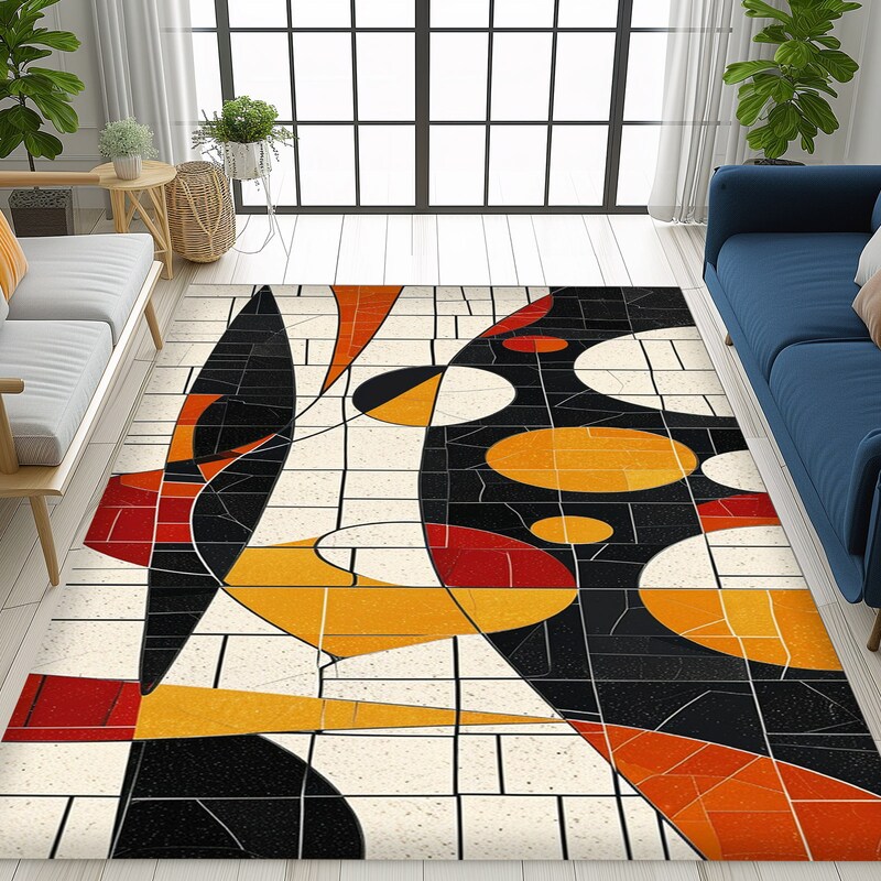 Mid Century Rug - Etsy