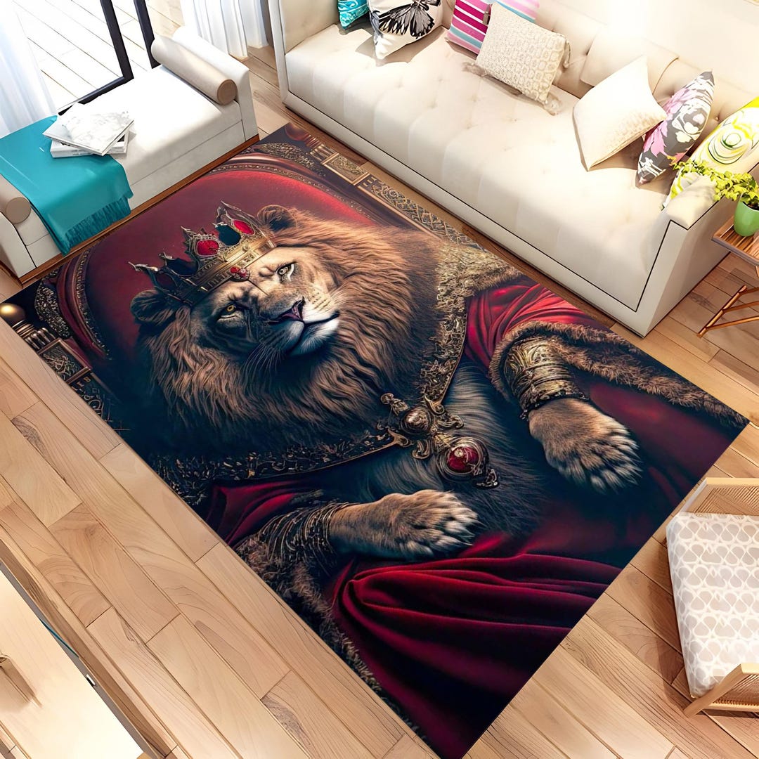 Lion Rug, King Lion Design, Cool Animal, the Lion King Rug, Living Room ...