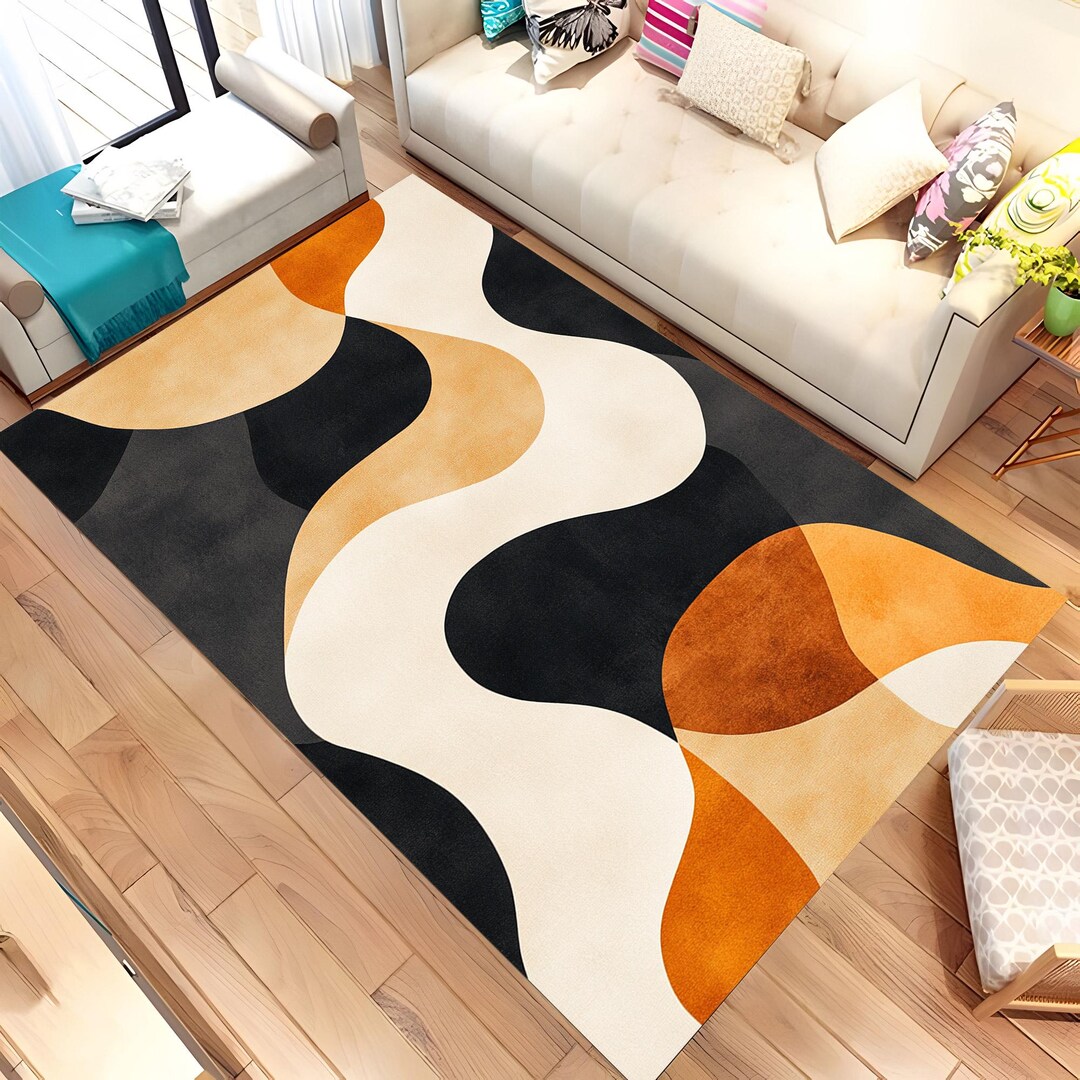 Mid Century Rug, Mid Century Pattern Rug, Mid Century Modern Carpet ...