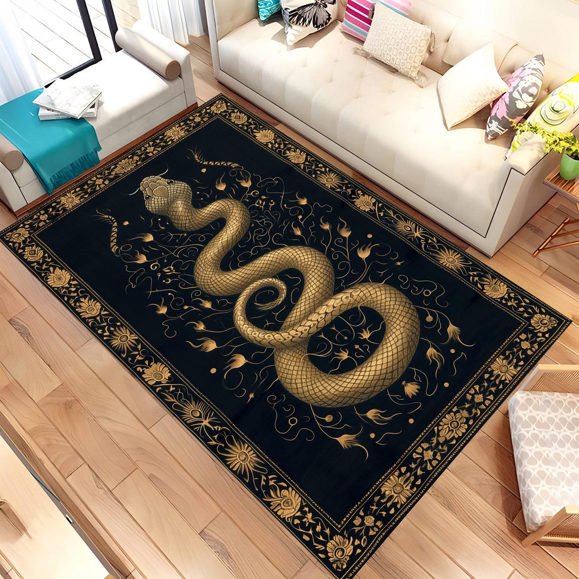 Snake Rug, Snake Pattern Rug, Snake Design Rug, Soft Rug, Animal Rug ...