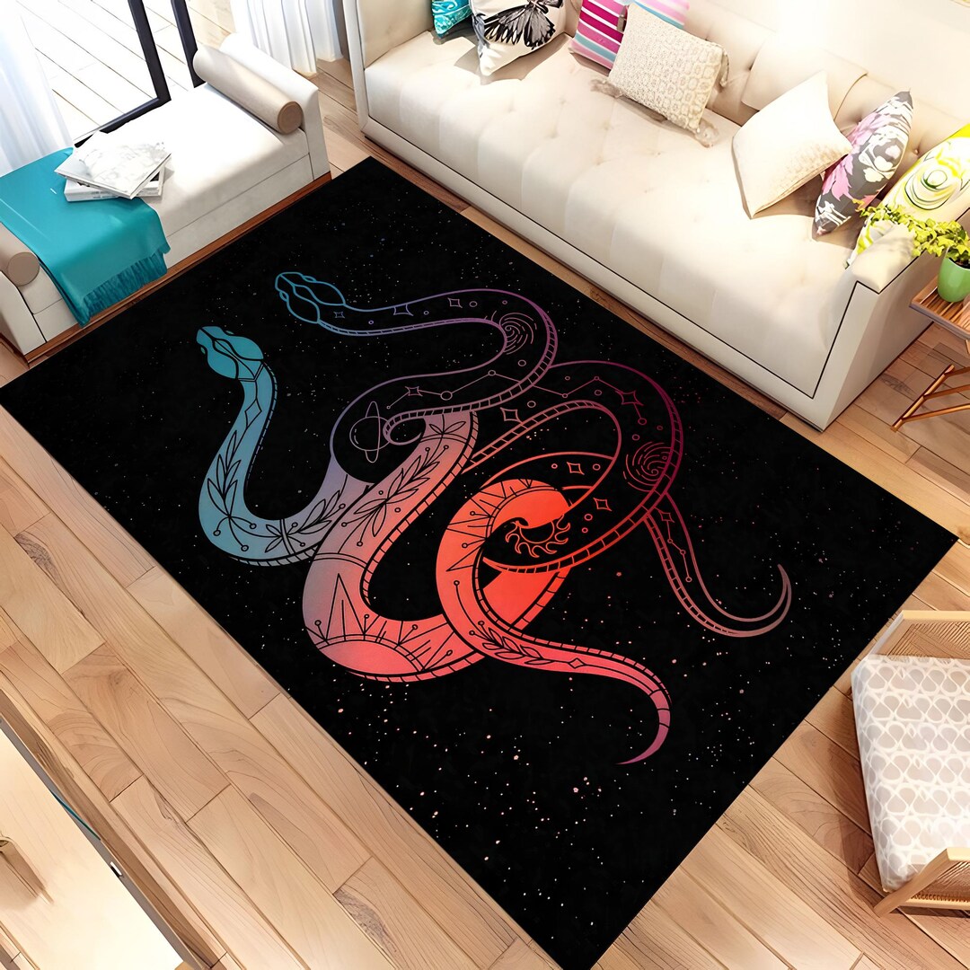 Snake Pattern Rug, Snake Decor, Snake Area Rug, Animal Rug, Living Room ...
