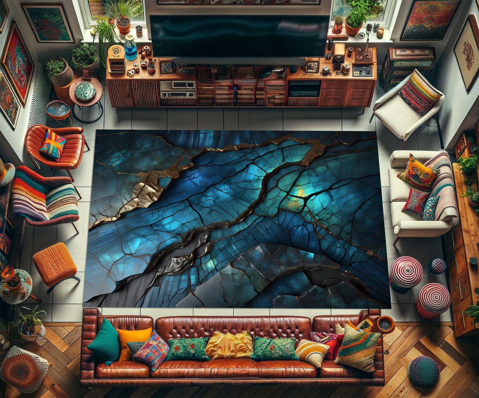 3D Graffiti Rug, Optical Illusion Rug, 3D Rug, Blue Design, Luxury Rug ...