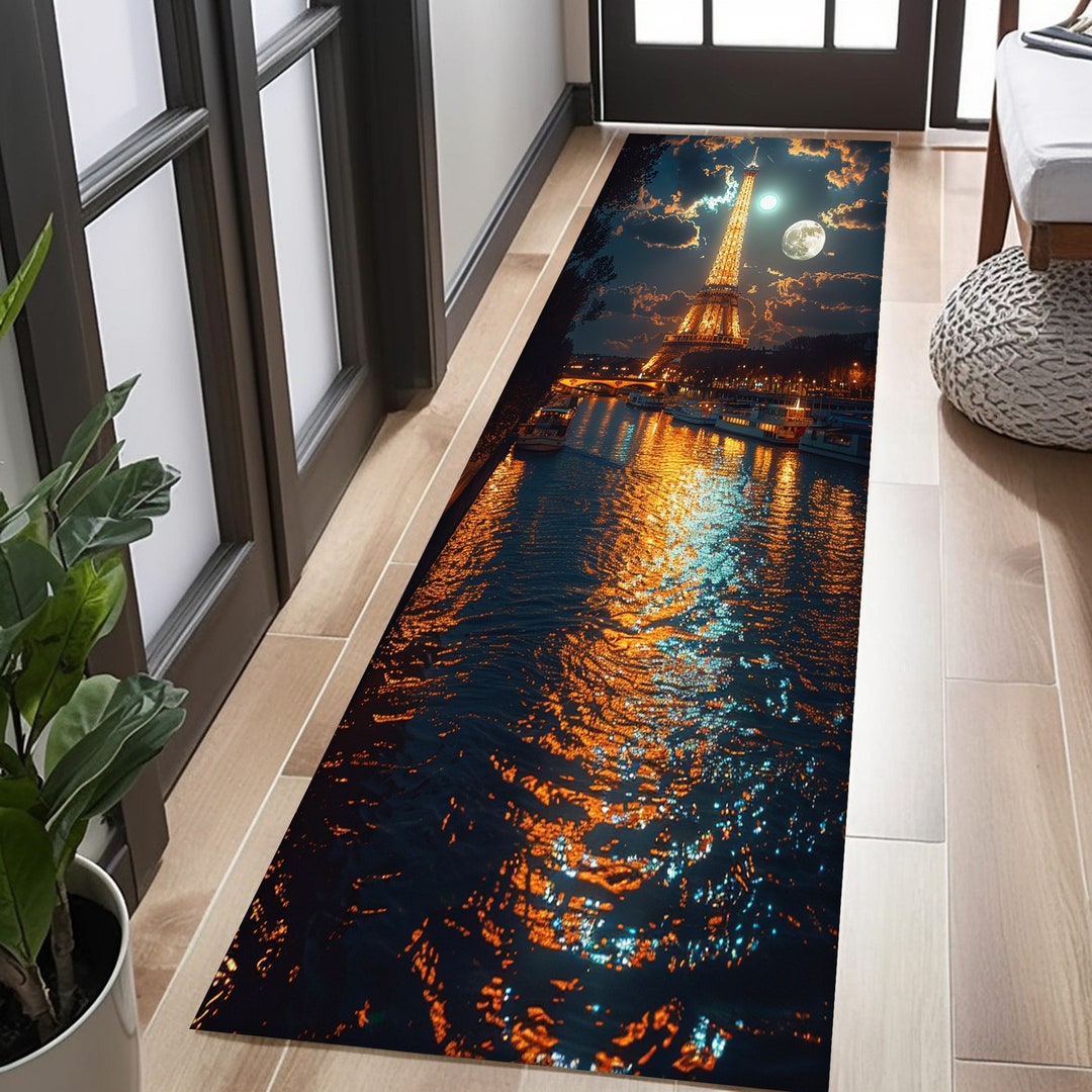 Eiffel Tower Rug, Eiffel Pattern Rug, Paris Rug, Tower Rug, Gift Runner ...