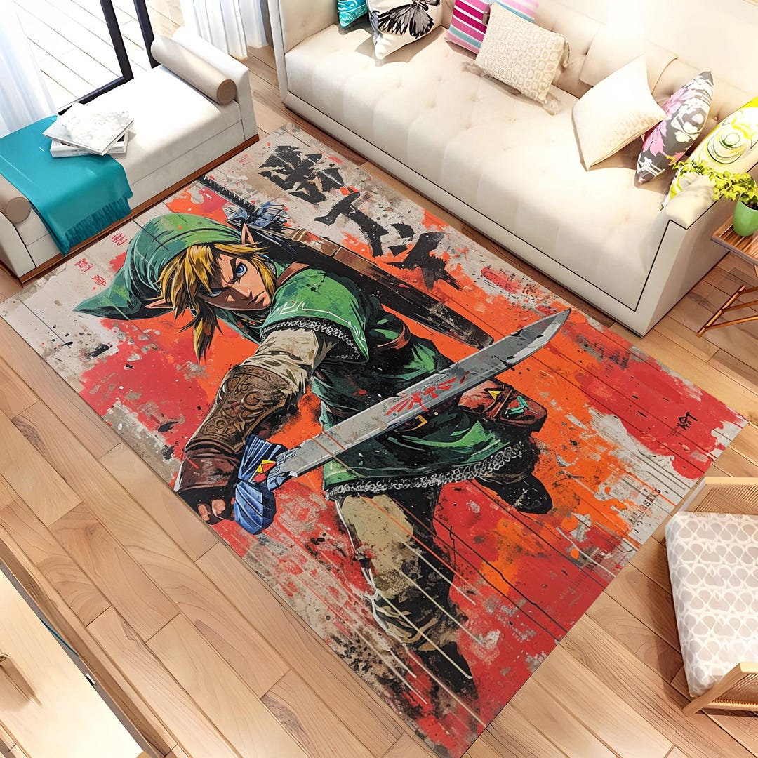 Zelda Rug, the Legend of Zelda Rug, Game Room Rug, Zelda Patterned Rug ...