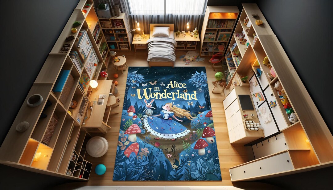 Alice in Wonderland Rug, Alice Rug, Alice Design Rug, Movie Room Decor ...