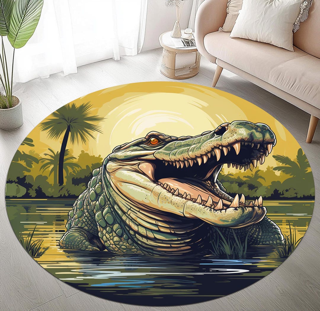Crocodile Rug, Animal Rug, 3D Rug, Alligator Rug, Living Room Rug ...