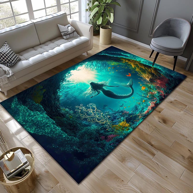 Mermaid Area Rug - Etsy