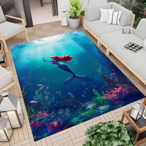 Mermaid Rug, Fantasy Mermaid Rug, Magical Mermaid Rug, Undersea Rug ...