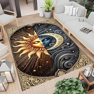 Sun and Moon Rug, Moon Rug, Mythology Rug, Luxury Rug, Sun and Moon ...