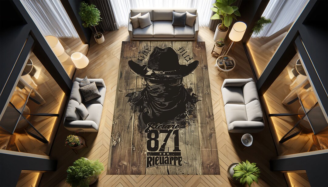 Cowboy Rug,cowboy Pattern Rug, Cowboy Hat Design Rug, Western Rug, Area ...