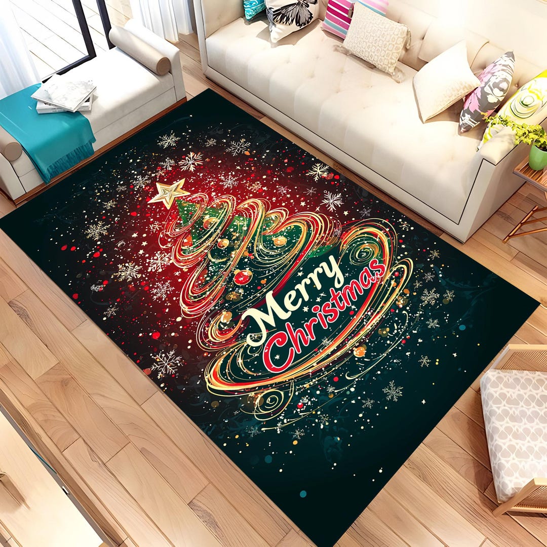 Chrismast Rug, Merry Christmas Rug, Christmas Gift Rug, Xmas Door Mat ...