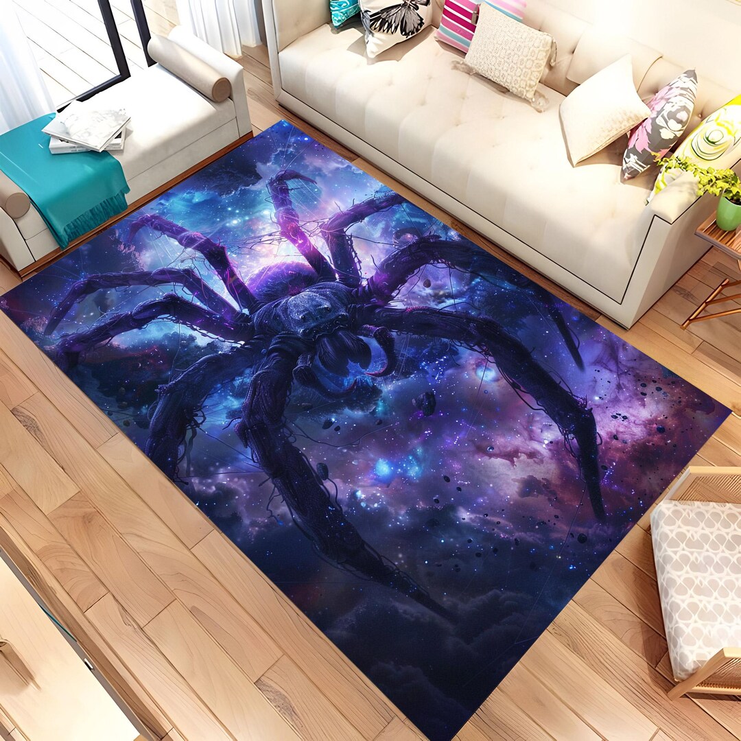 Spider Rug, 3D Spider Rug, Purple Rug, Animal Rug, Illustration Rug ...