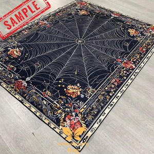 Gothic Spider Web Area Rug, Black Gothic Rug for Dark Academia Decor ...