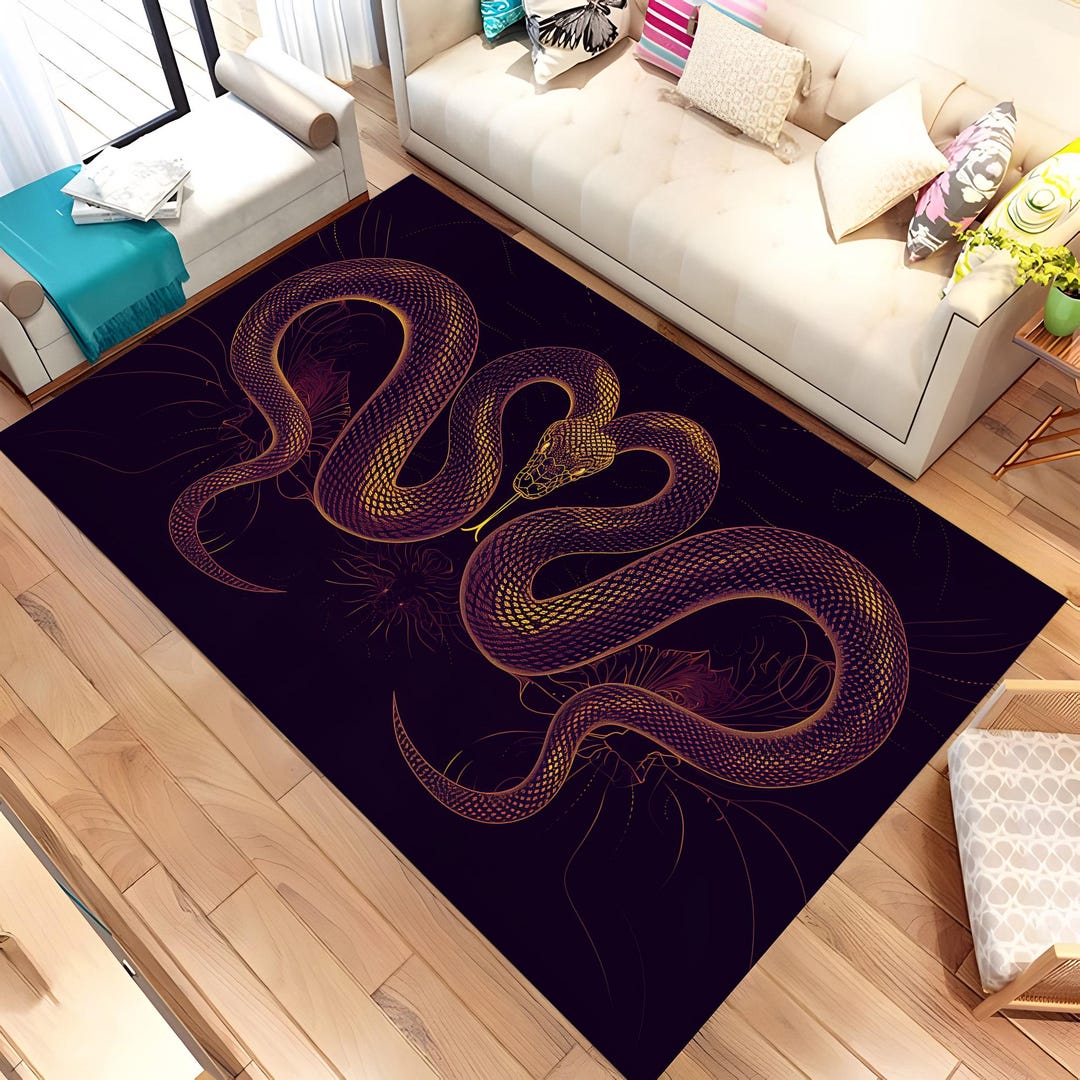 Snake Pattern Rug, Snake Decor, Snake Area Rug, Animal Rugs, Living ...