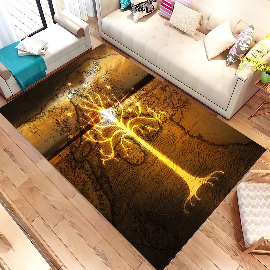 White Tree of Gondor, Lord of the Rings Rug, LOTR Decor, Middle Earth ...