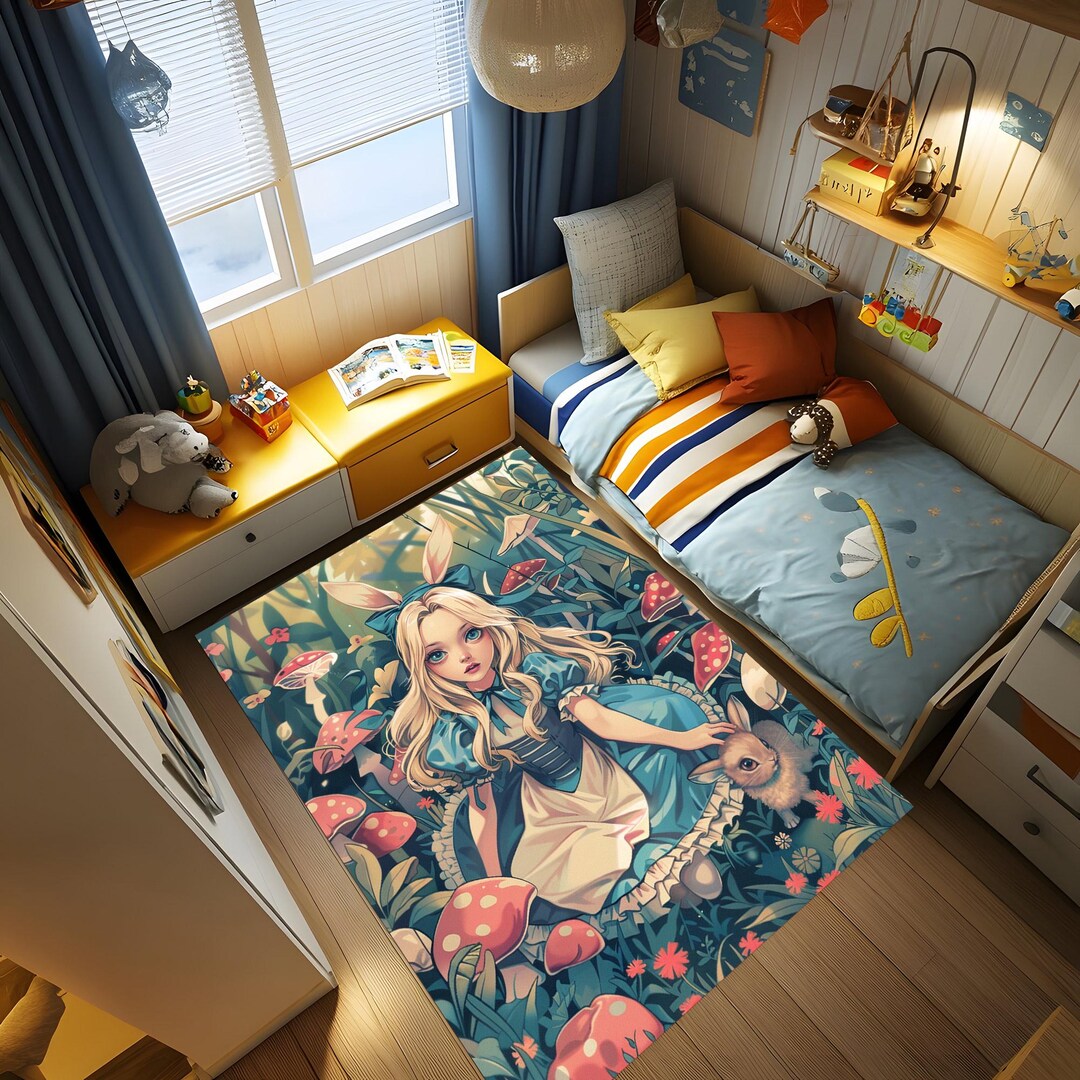 Alice in Wonderland Rug, Alice Rug, Alice Design Rug, Movie Room Decor ...