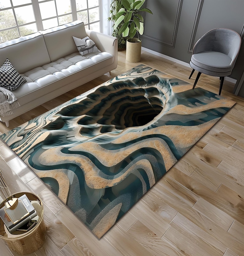 Optical Illusion Rug: 3D Deep Hole Design, Non-slip Area Rug - Etsy