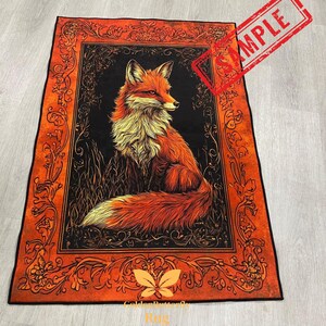Rustic Fox Area Rug for Living Room, Woodland Themed Animal Decor, Cozy ...