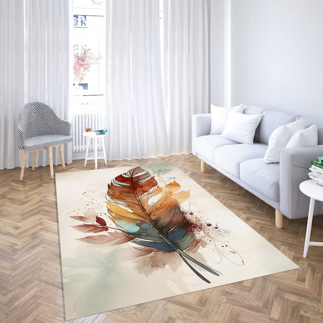 Elegant Leaf Rug, Leaf Pattern Rug, Leaf Rug, Decor Rug, Home Decor Rug ...