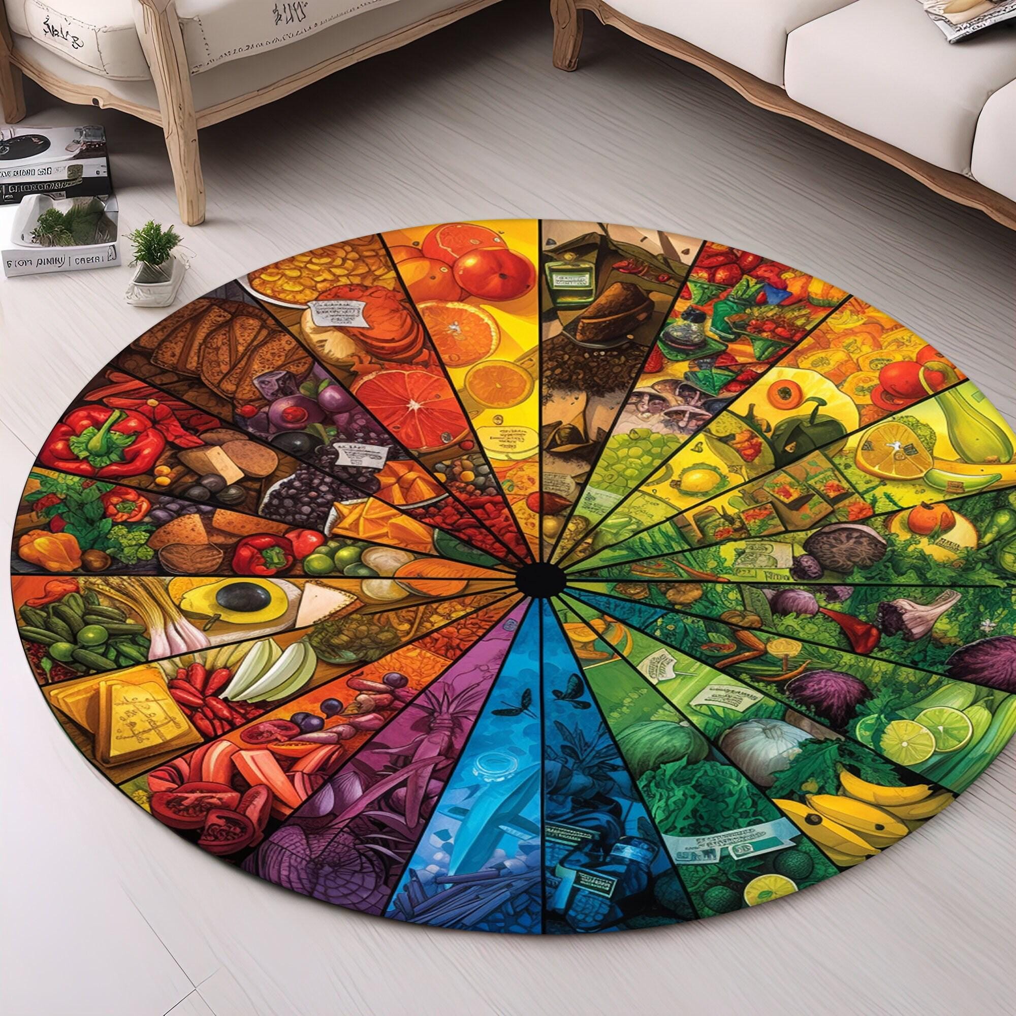 Mixed Fruit Design Rug, Fruit Rug, Colorful Rug, Kitchen Rug, Mom Gift ...