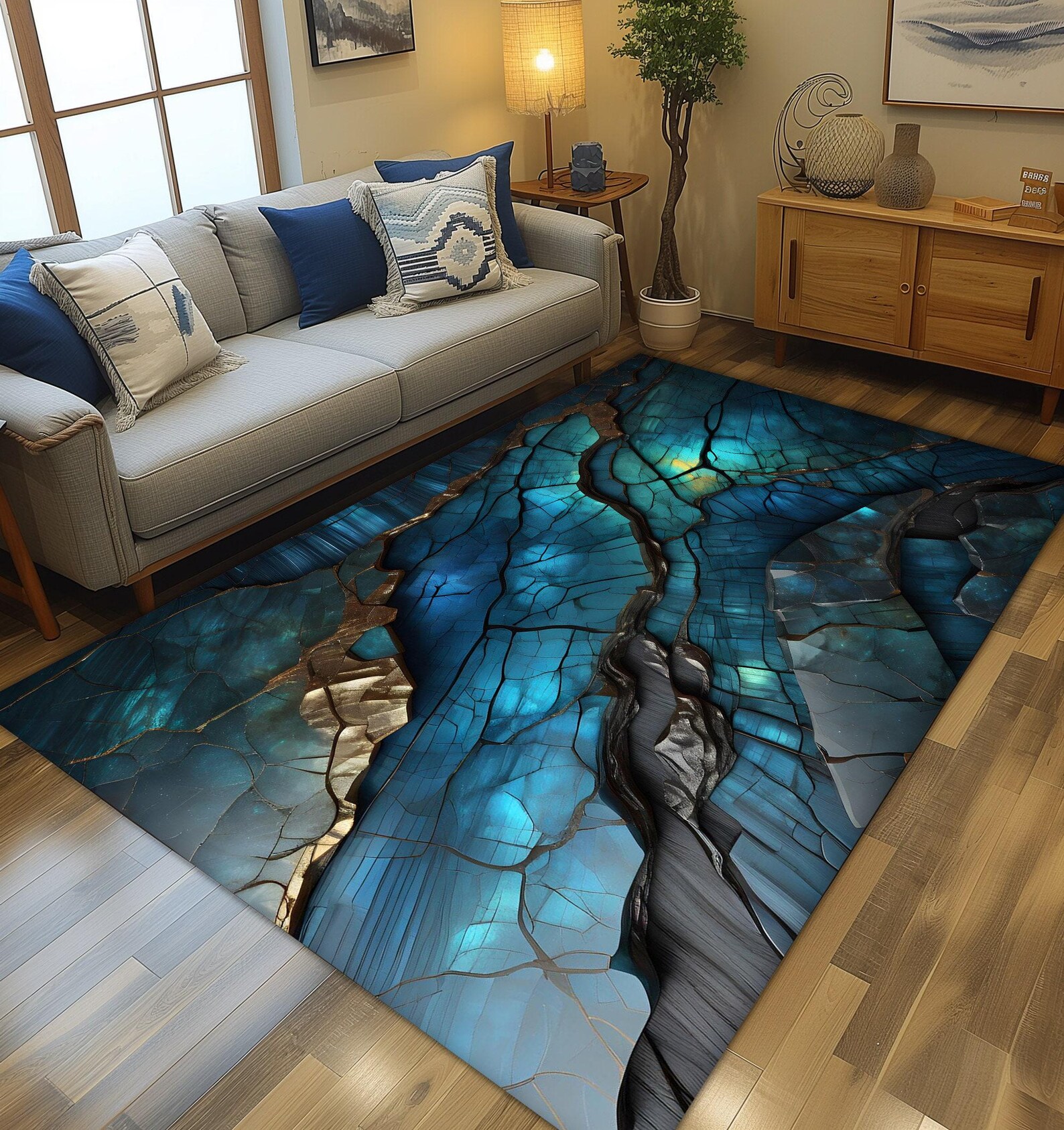 3D Graffiti Rug, Optical Illusion Rug, 3D Rug, Blue Design, Luxury Rug ...