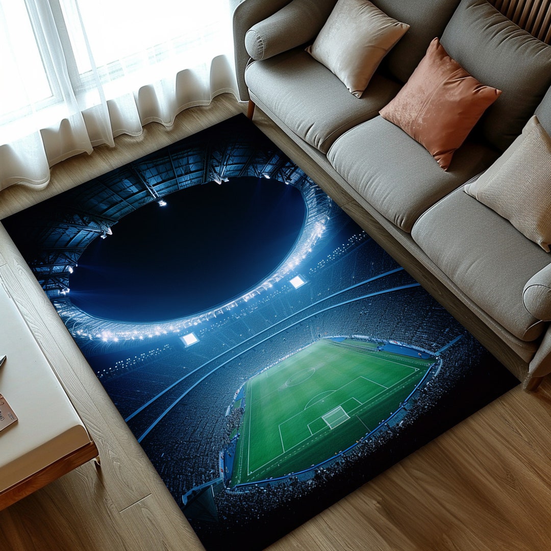 Football Rug, Sports Rug, Stadium Pattern Rug, Stadium Desing, Living ...