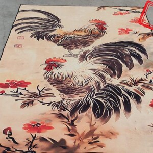 Red Rooster Rug, Rooster Rug, Eifel Themed Rug, Rooster Pattern Rug ...