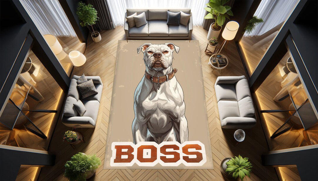 Pitbull Design Rug, Dog Rug, Animal Rug, Gift for Dog, Pet Paw, Home ...