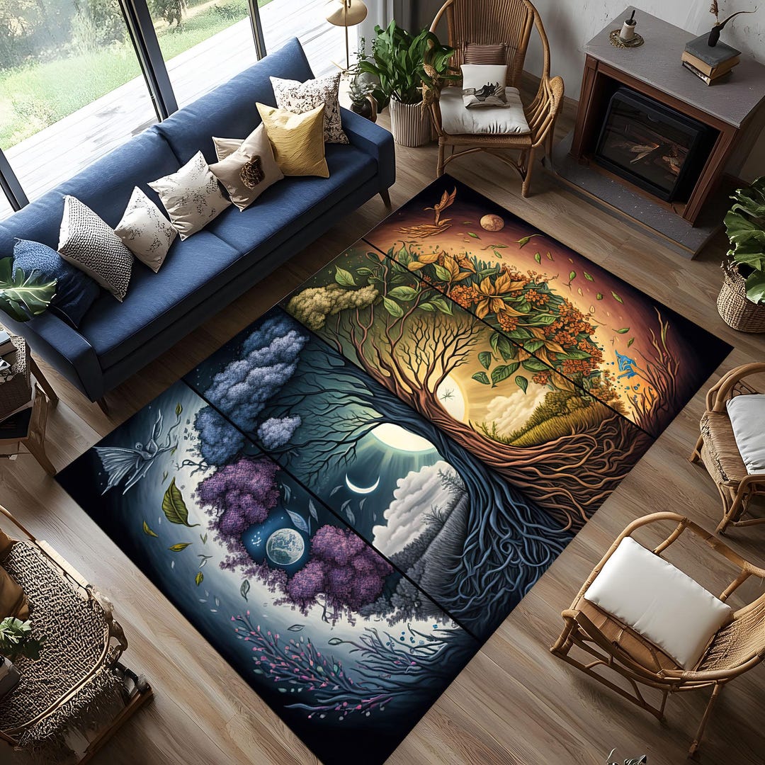 Tree of Life Rug, Tree Themed Rug, Tree of Life Decor, Home Decor Rug ...