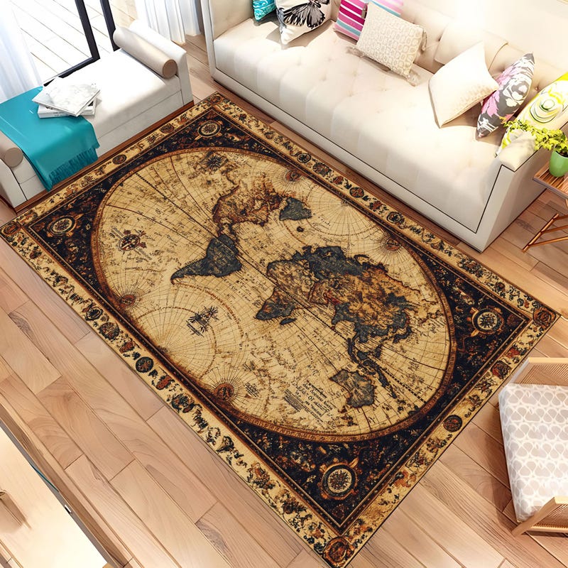 World Map Rug - Etsy