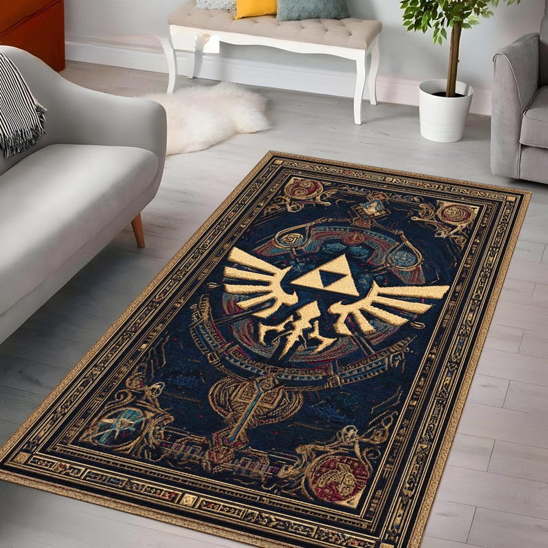 Zelda Rug, the Legend of Zelda Rug, Game Room Rug, Zelda Patterned Rug ...