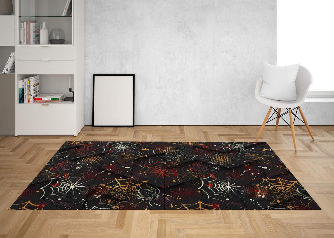 Spider Web Rug, Web Rug, Spider Design Rug, Colorful Rug, Spider Web ...