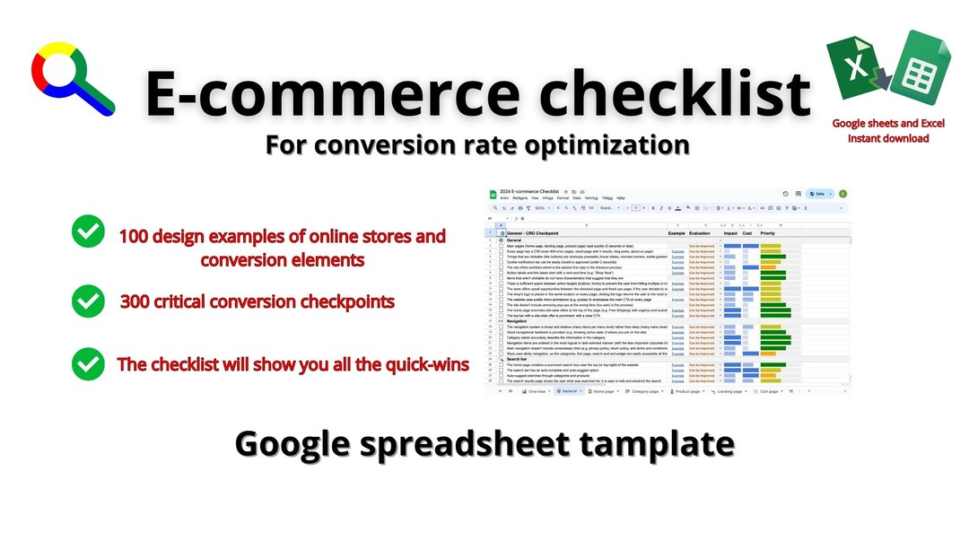 E-commerce Checklist - Instant Access! - Etsy