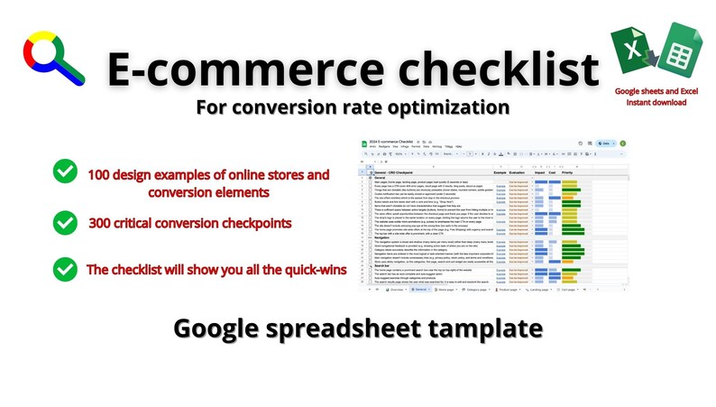 E-commerce Checklist Instant Access - Etsy