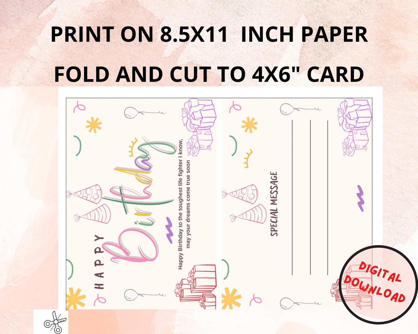 Editable Birthday Card: Instant Download - Personalize Your Wishes! DIY ...