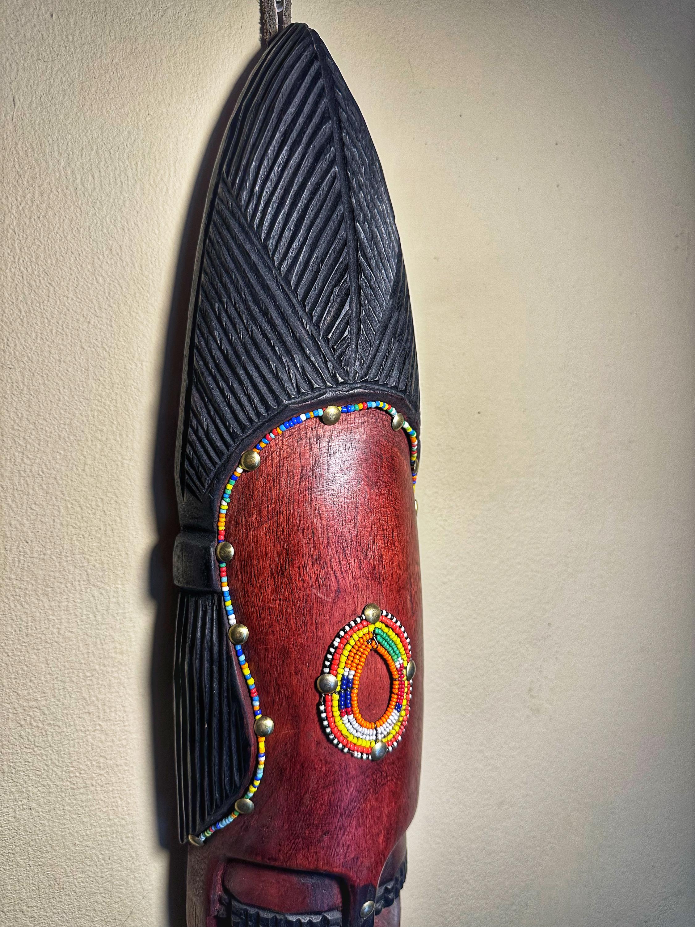 Hand-carved Wood African Maasai Mask, Brown - Etsy