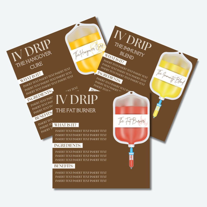 IV Drip Collection Bundle, Aesthetics, Promotional, Intravenous Therapy ...