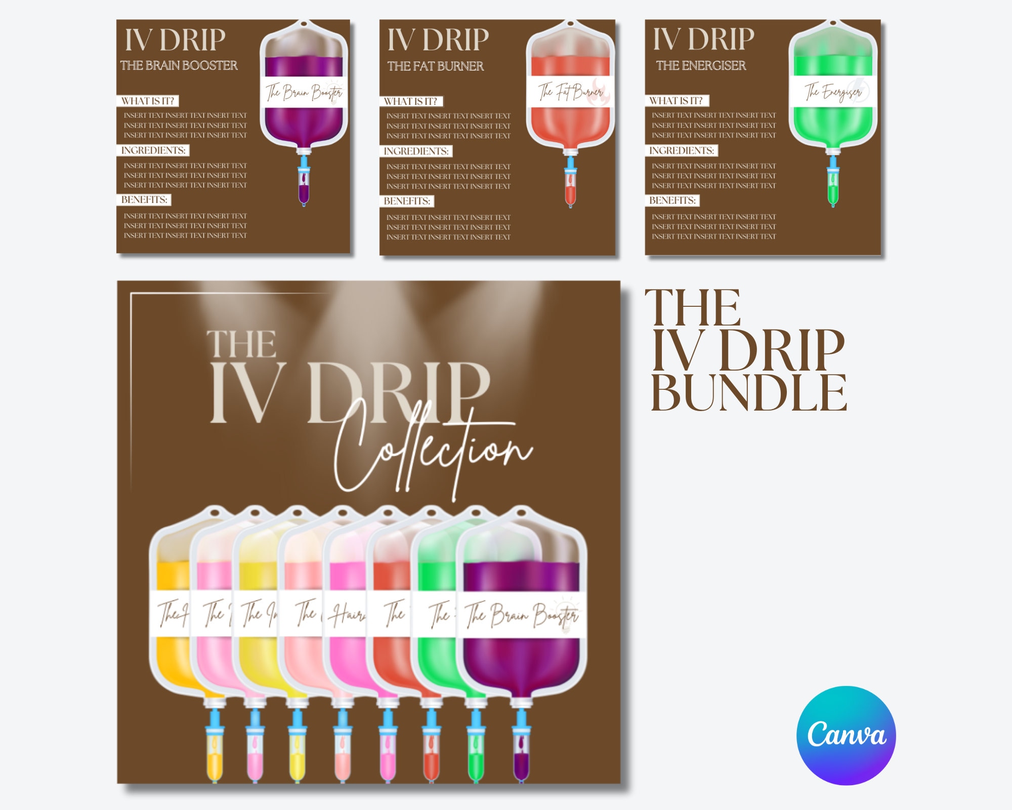 IV Drip Collection Bundle, Aesthetics, Promotional, Intravenous Therapy ...