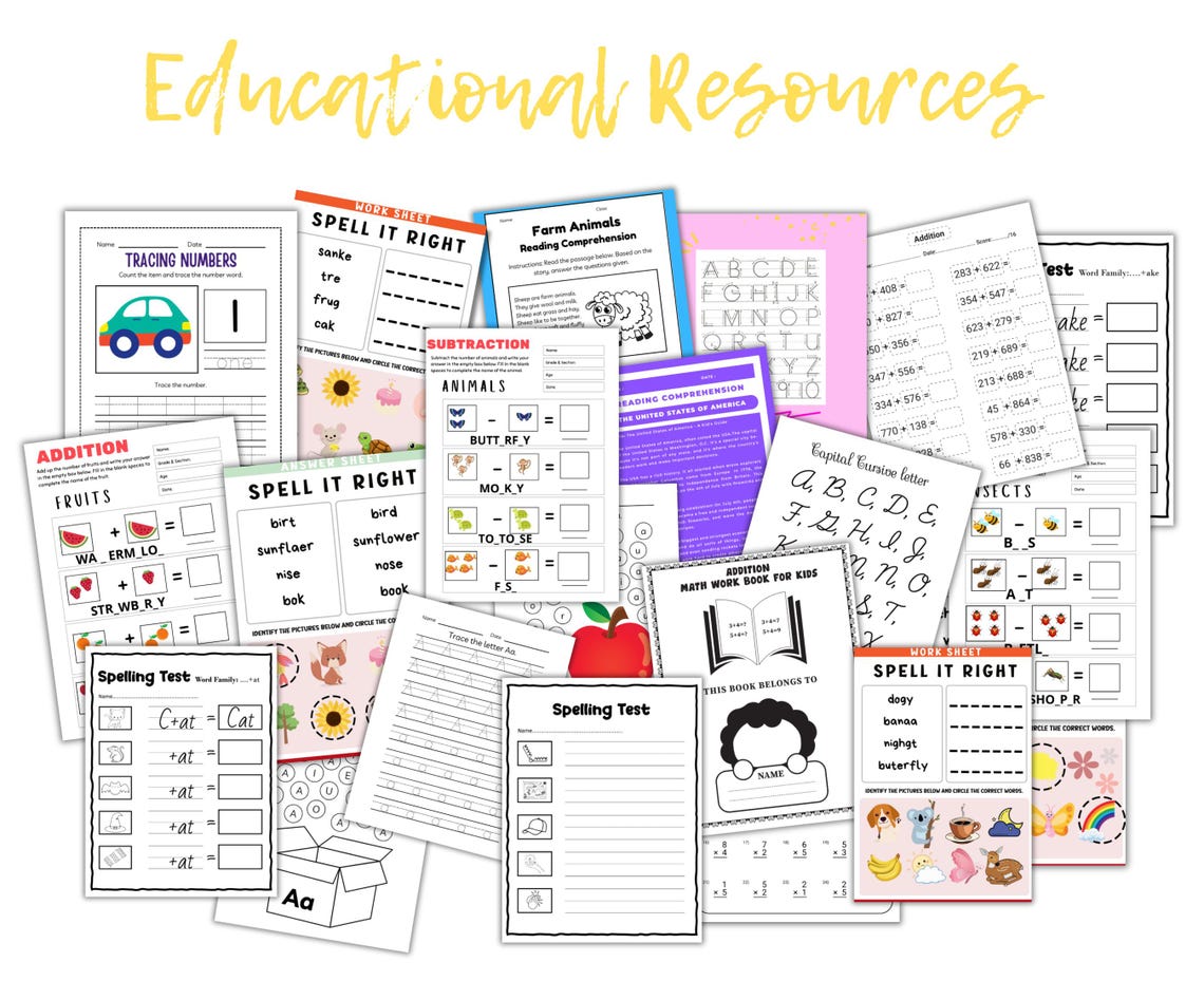 10,000+ Kids Educational Resources Bundle: MRR & PLR (digital Download ...