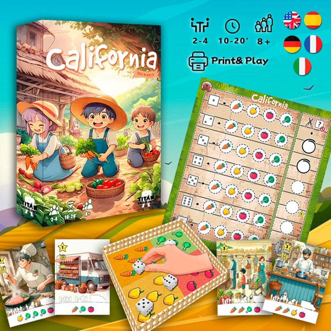 California Roll and Write Dice Game: Strategic Print and Play (PDF) - Etsy
