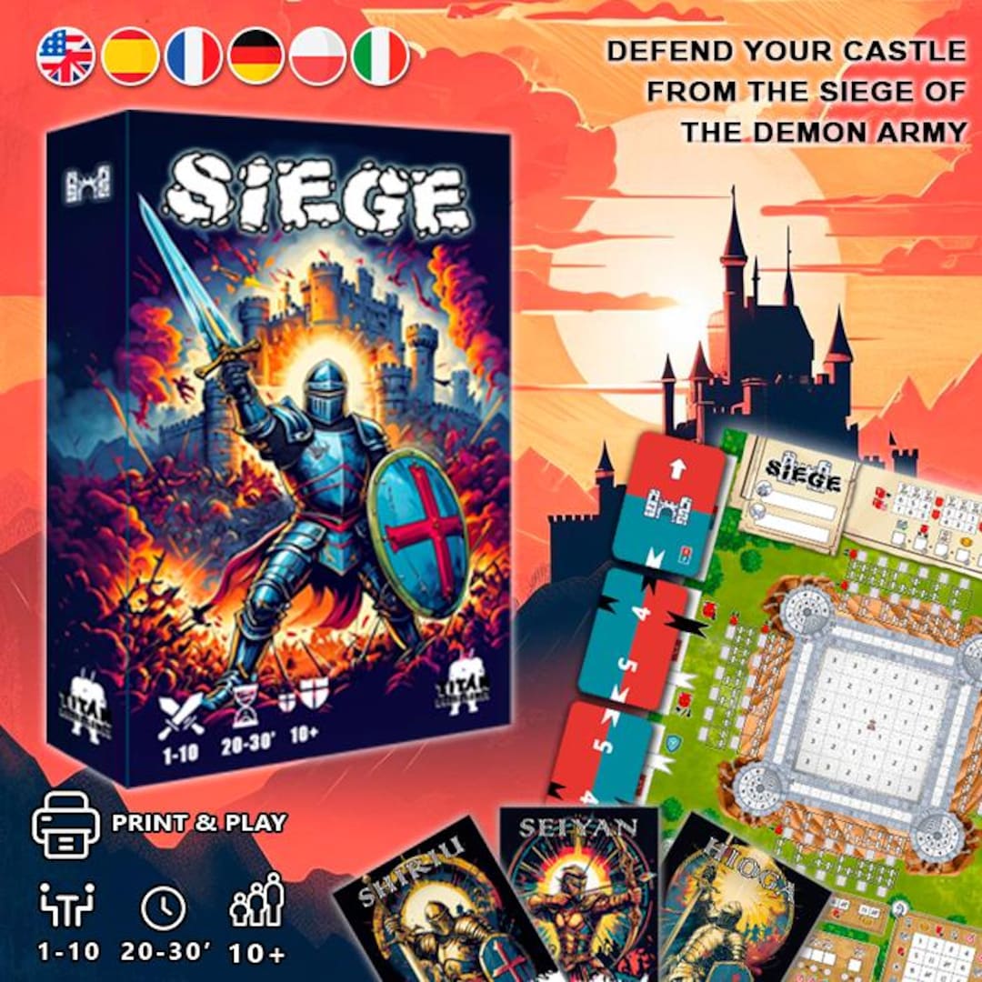 Siege Board Game – Defend Your Castle, Roll and Write (PDF Download) - Etsy