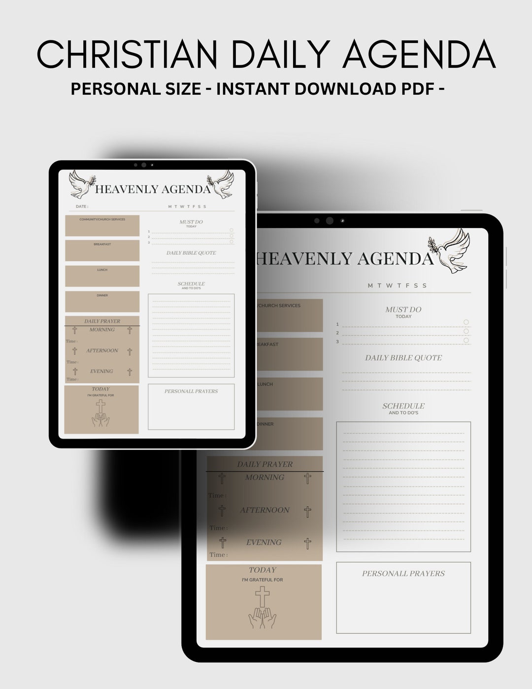 Christian Planner, Daily Digital Planner, Prayer Journal Digital Bible ...