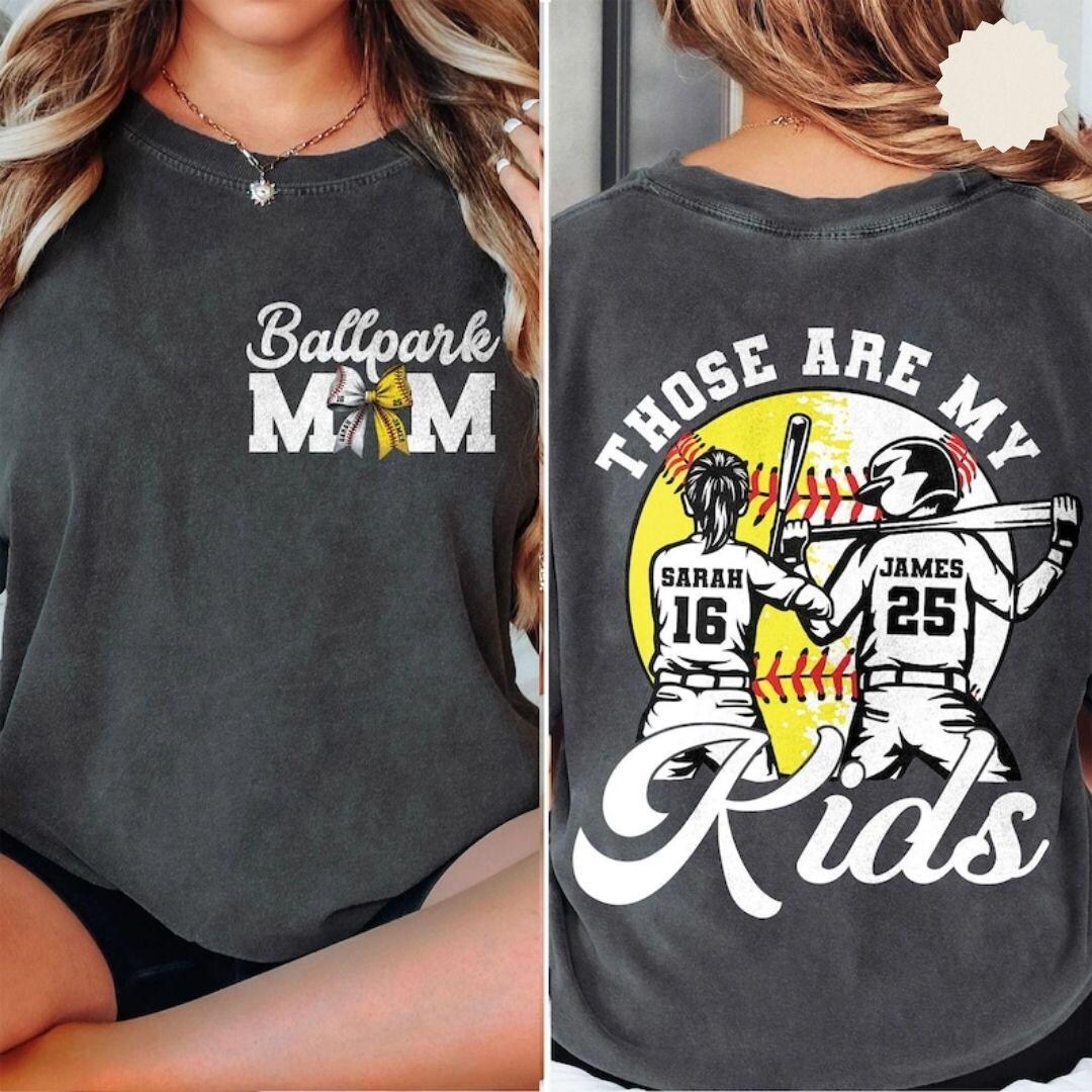 Custom Baseball Softball Mom, Ballpark Mama Shirt, Those Are My Kids ...