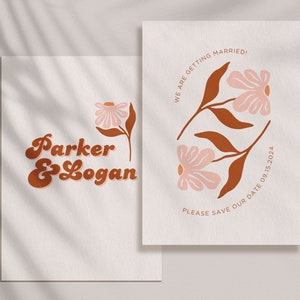 Editable Retro Wedding Invitation Suite - Groovy Invitation Set for ...