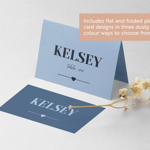 Simple Editable Wedding Menu and Place Cards Template for DIY Wedding ...