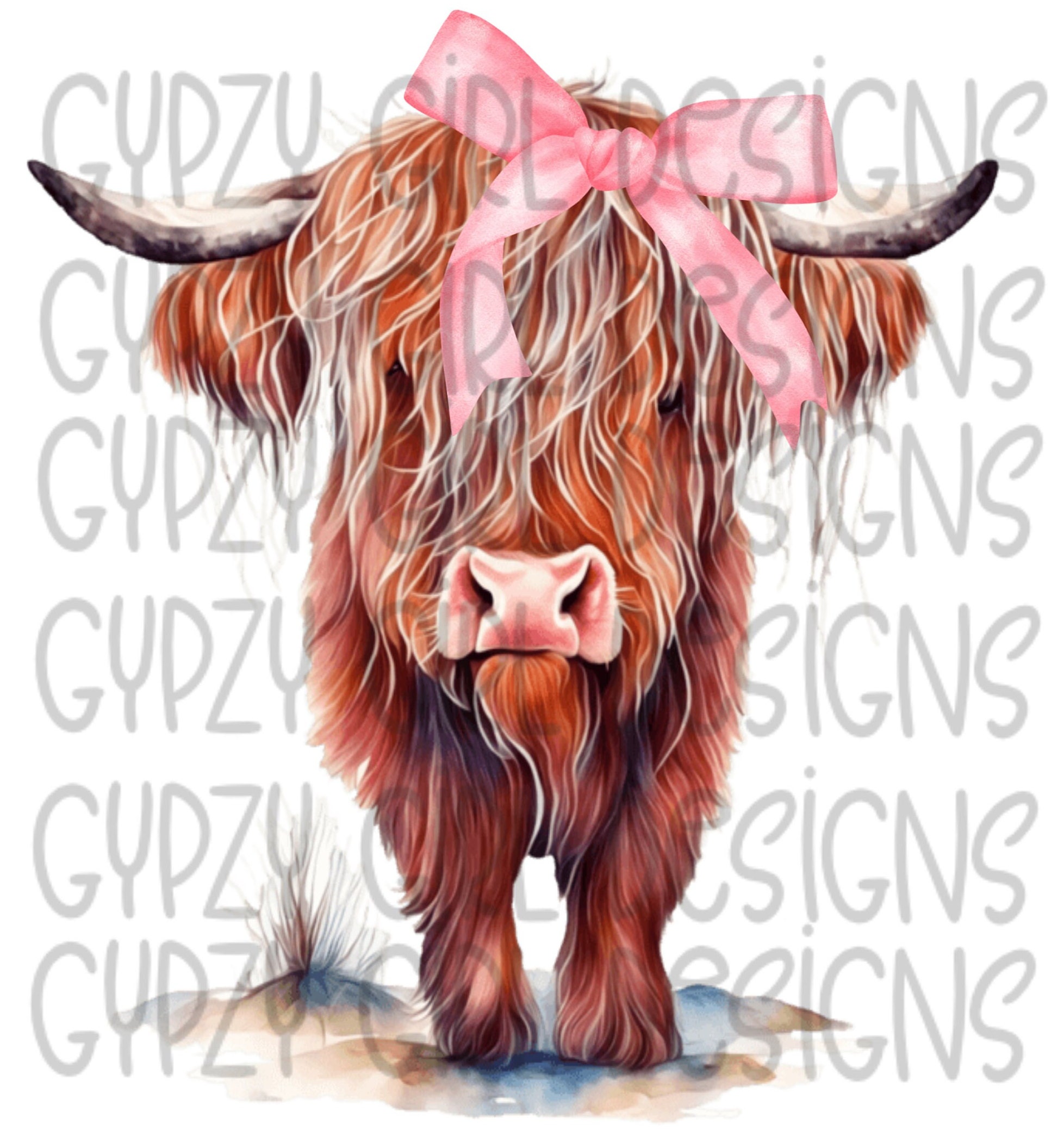 Highland Cow PNG, Highland Heifer PNG, Highland, Coquette Bows ...