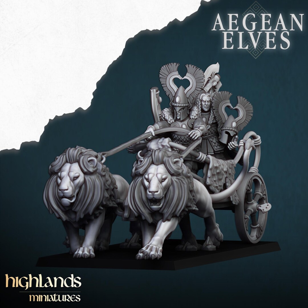 Char Lion elfes de la mer Égée - Highlands Miniatures Elfes de la mer ...